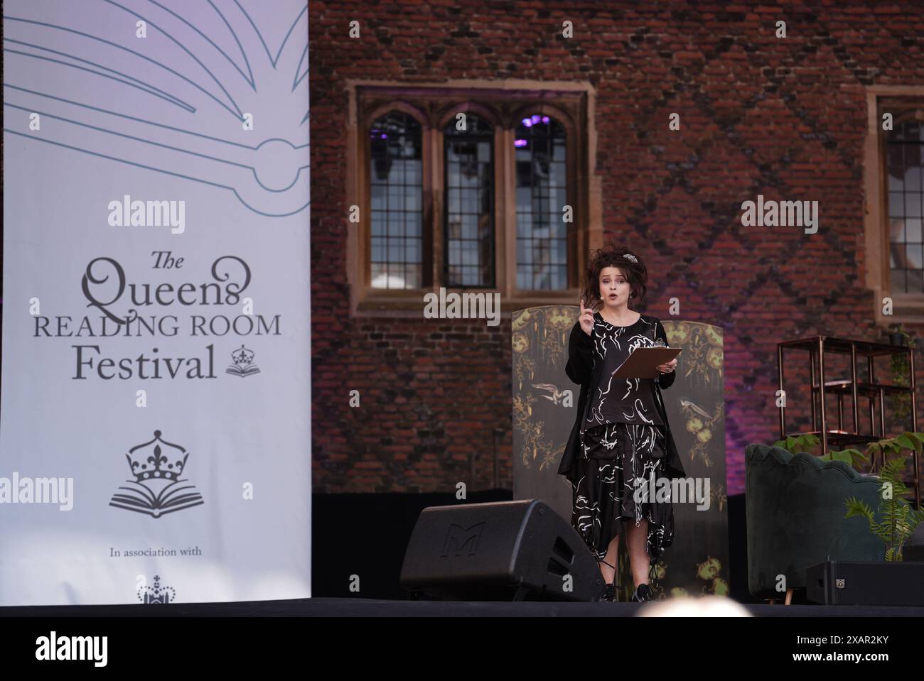 Helena Bonham Carter at the Queen's Reading Room Literary Festival at Hampton Court Palace ...