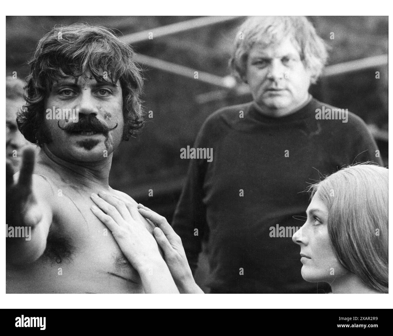OLIVER REED, KEN RUSSELL and VANESSA REDGRAVE filming a scene for THE ...