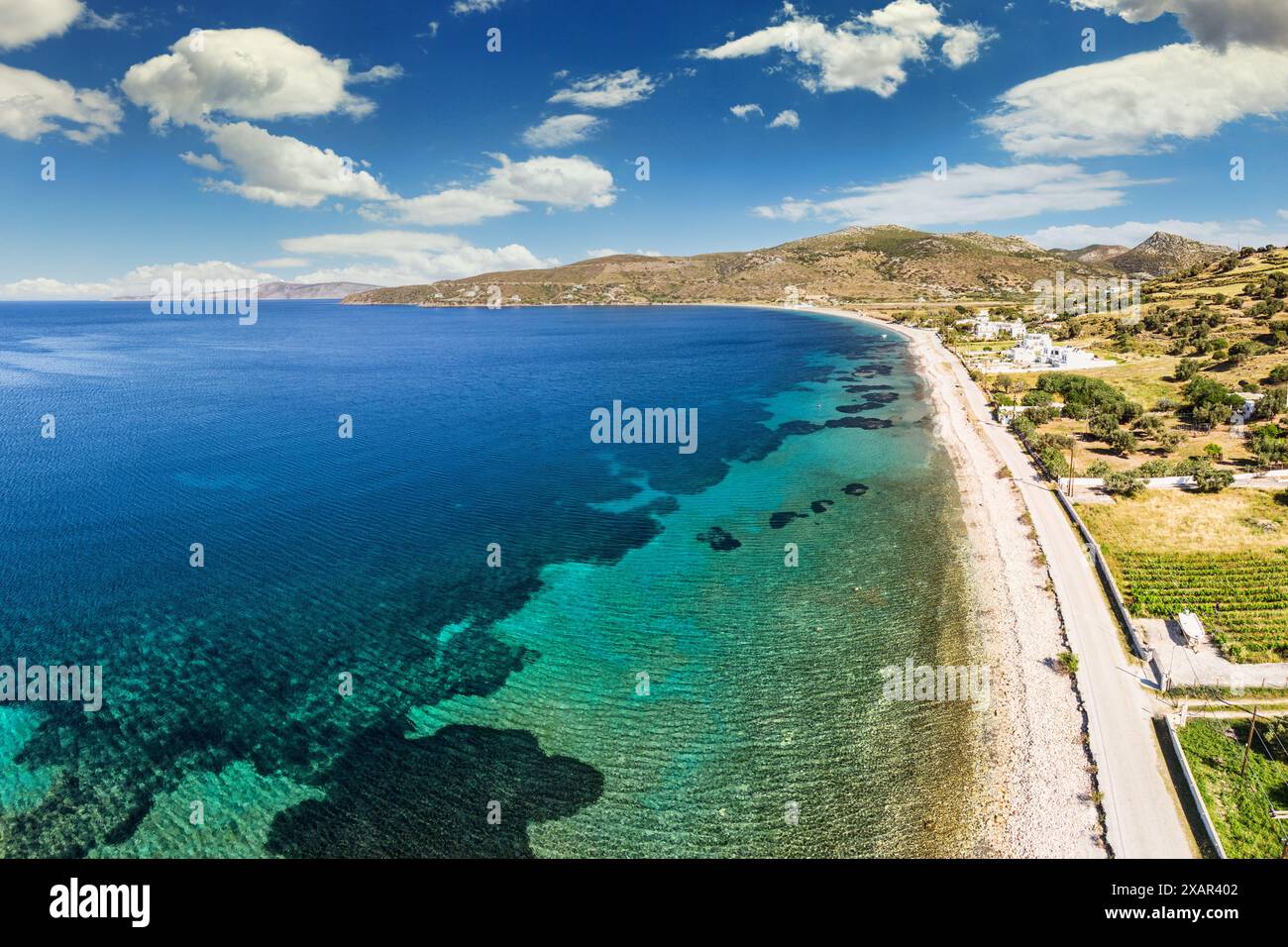 The beach Kalamitsa of Skyros island in Sporades, Greece Stock Photo ...