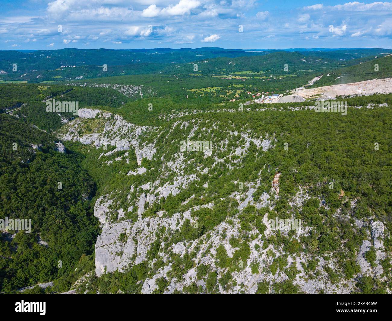 Vela Draga canyon and rocks in Ucka Nature Park, Croatia Stock Photo ...