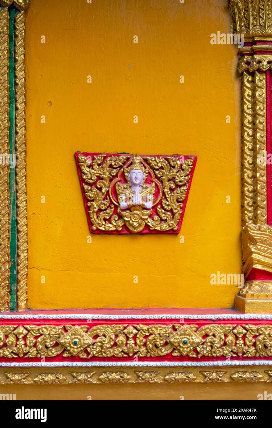 Architectural detail, Wat Si Muang temple, Vientiane, Laos Stock Photo ...