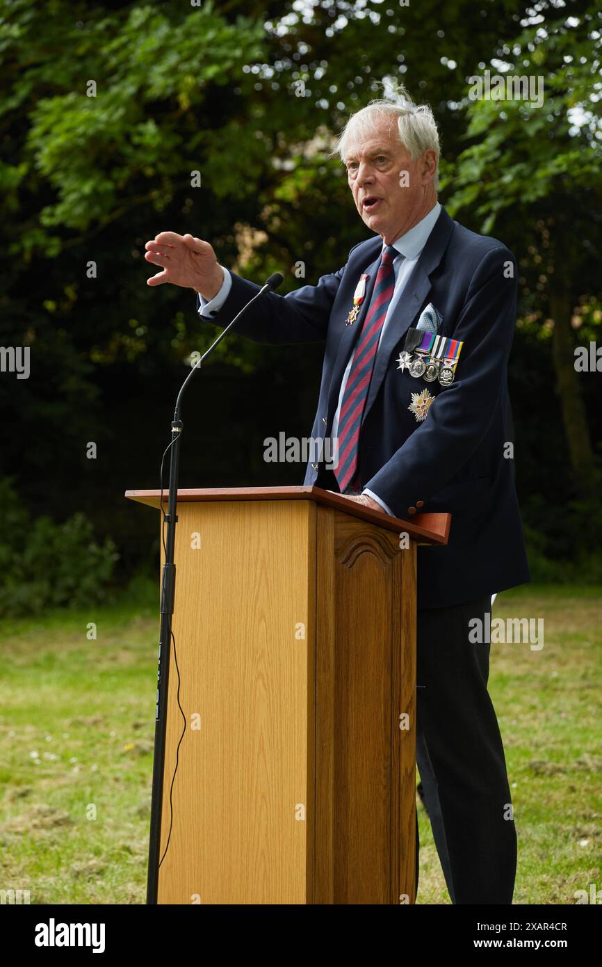 John Astor, third Baron of Hever, speaking at the unveiling ceremony of ...
