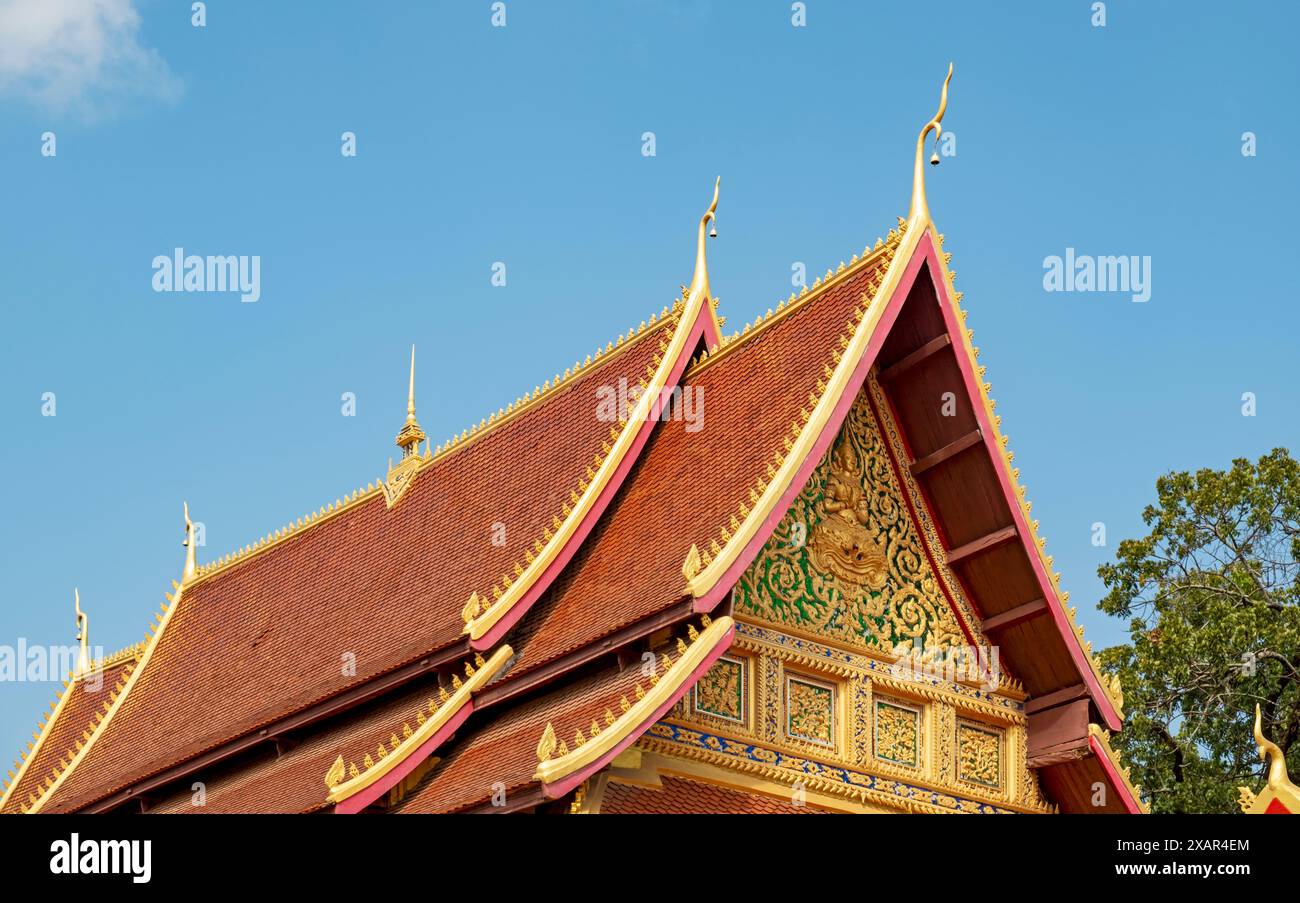 Roof - architectural detail, Wat Mixai, Vientiane, Laos Stock Photo - Alamy