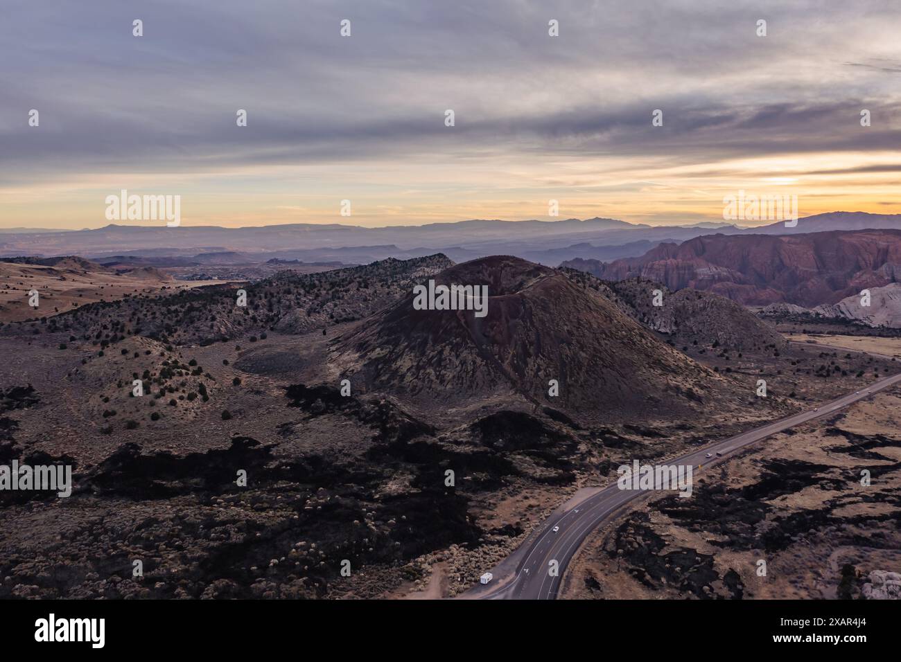 Diamond Valley near St. George Utah with cinder cone volcano Stock ...