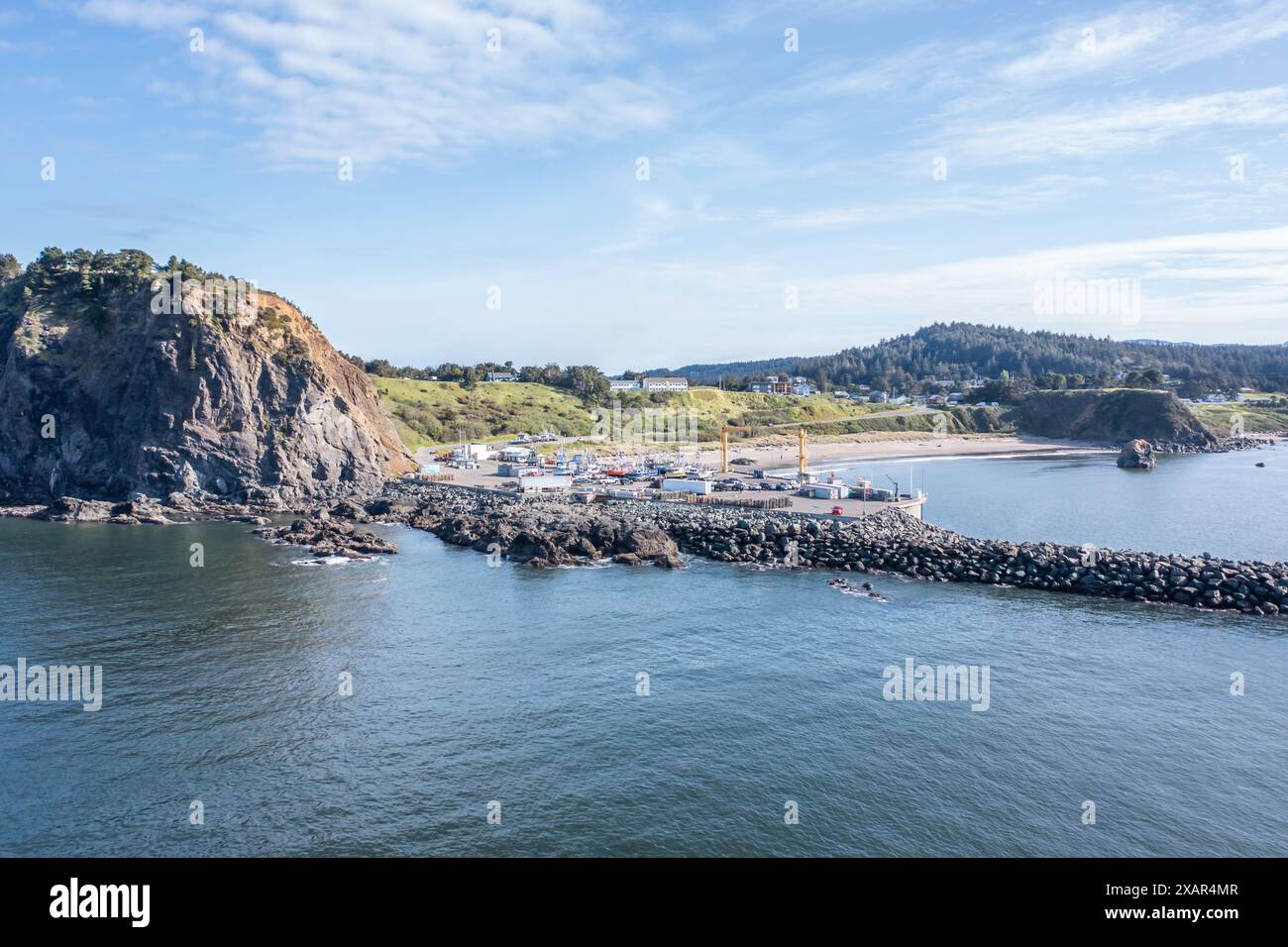 Port Orford, Oregon, jetty Stock Photo - Alamy