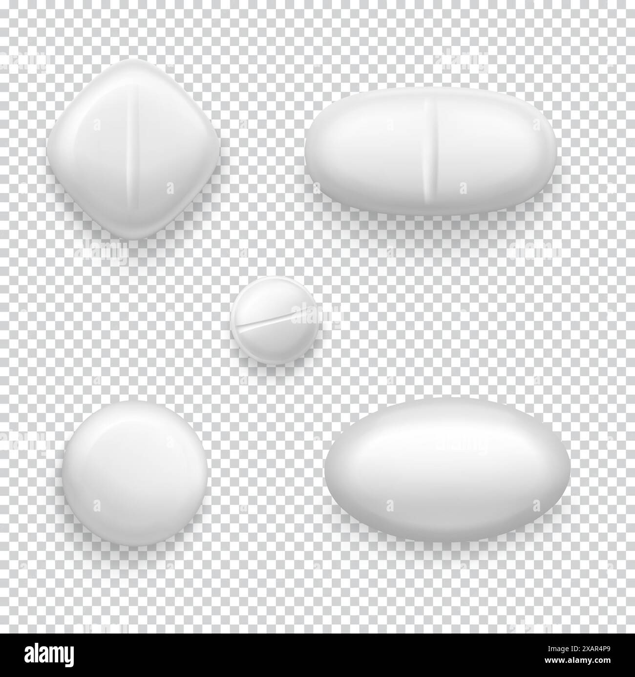 Medical pills and capsules set, isolated on a transparent background ...
