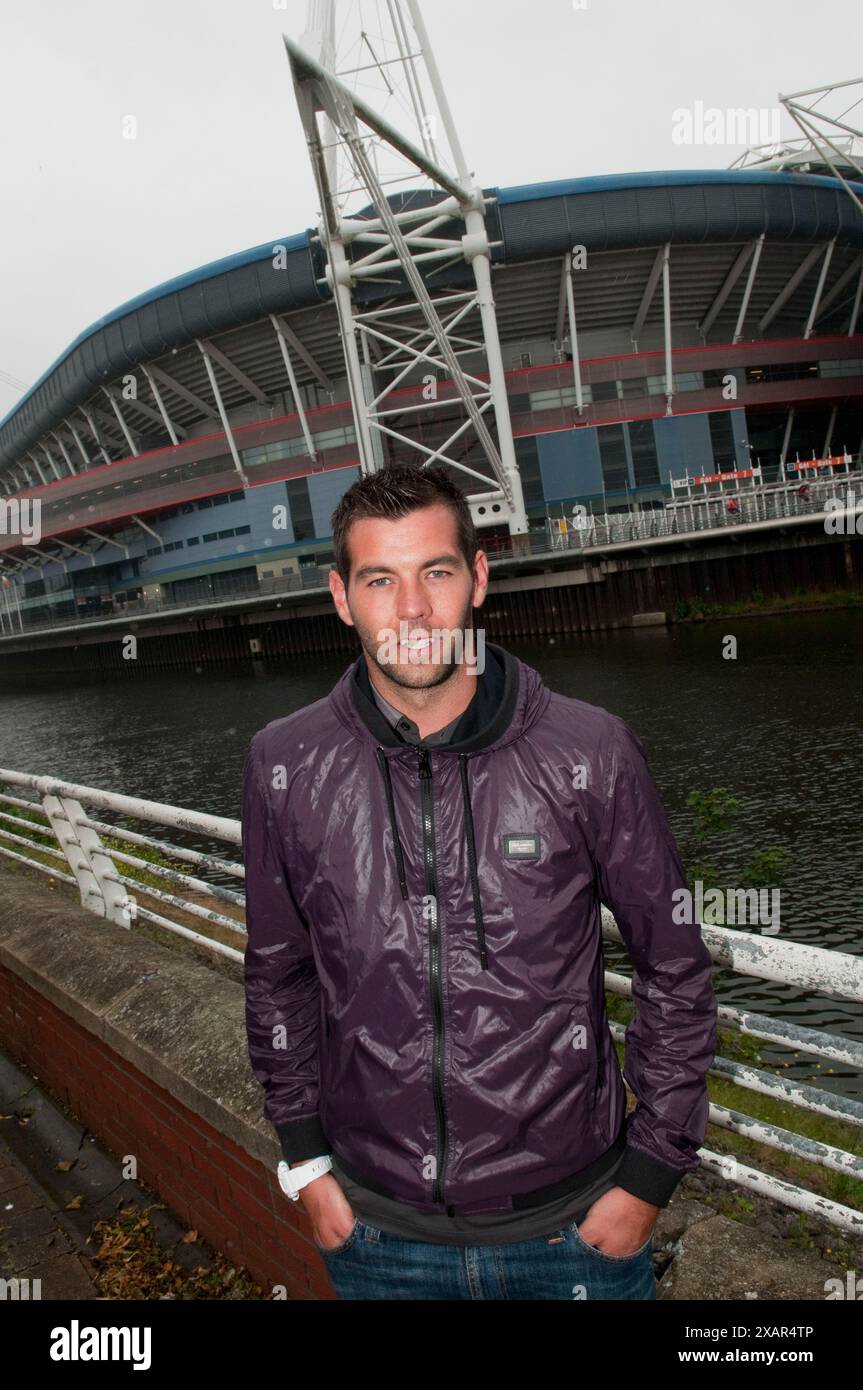 Welsh international and Celtic footballer Joe Ledley pictured in his ...