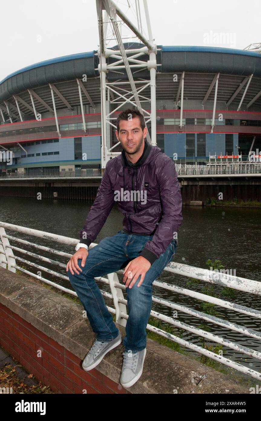 Welsh international and Celtic footballer Joe Ledley pictured in his ...