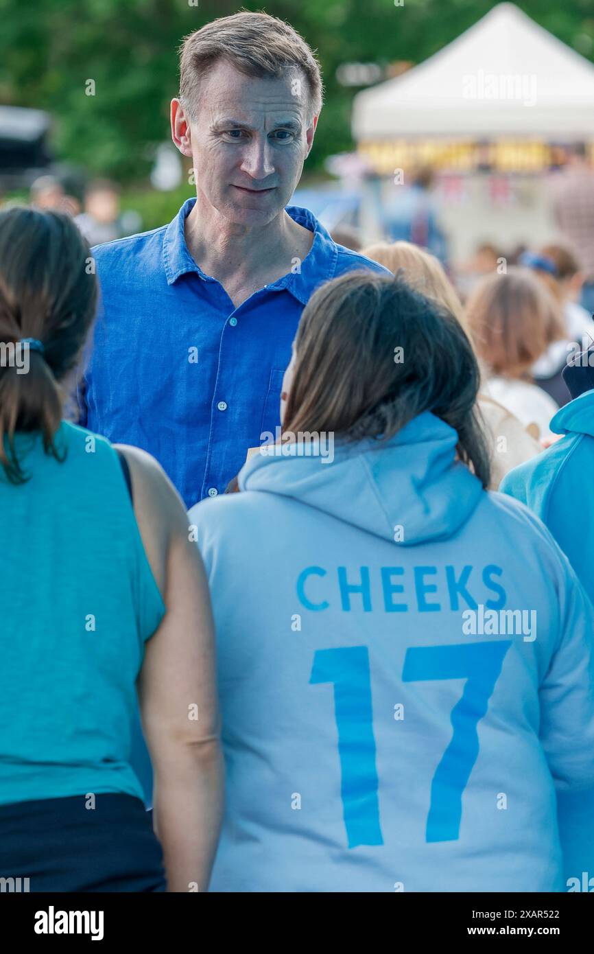Church Lane, Milford. 08th June 2024. The Chancellor, Jeremy Hunt, at ...