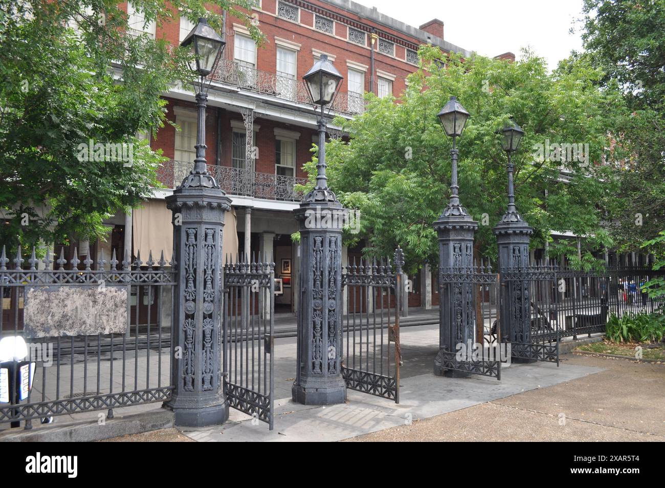 Decorative black Wrought Iron Gates Fence and Street Lights at Jackson ...