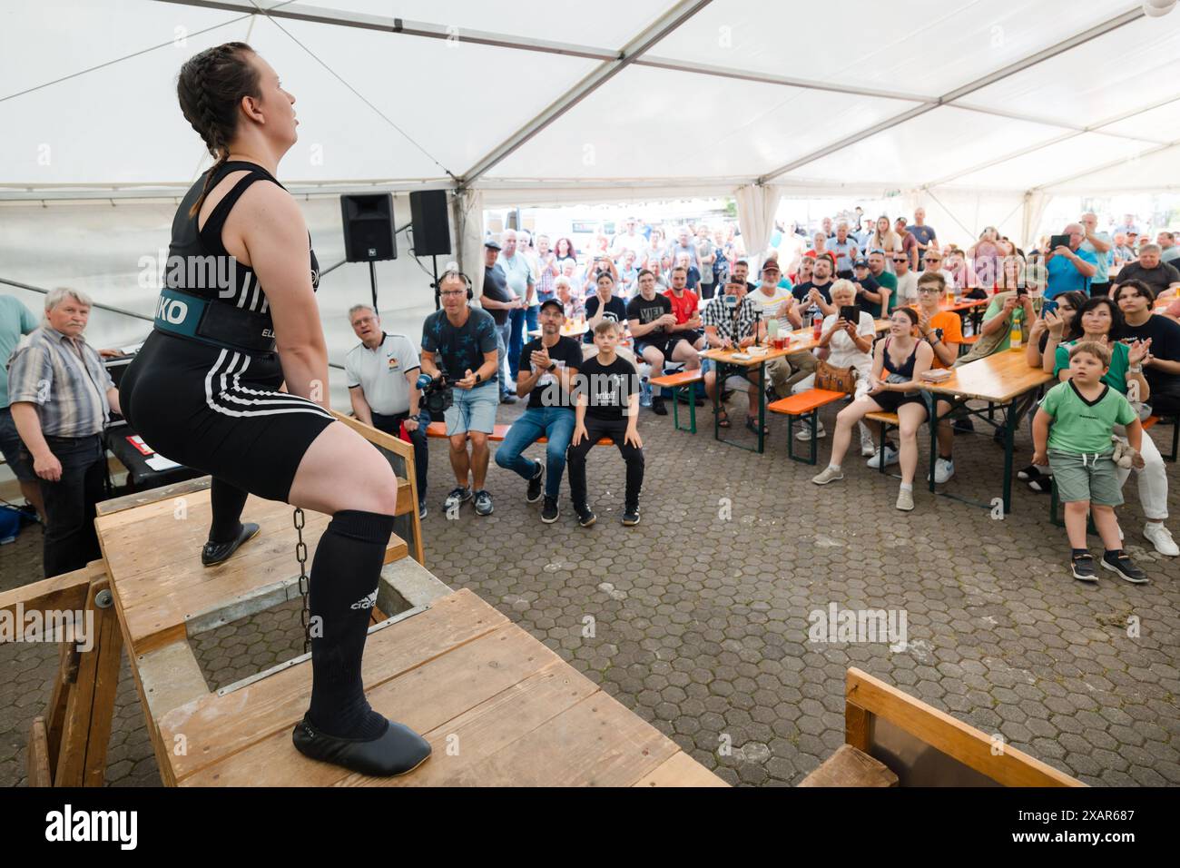 08 June 2024, Thuringia, Gräfenroda: Lydia Eschrich from SV 90 ...