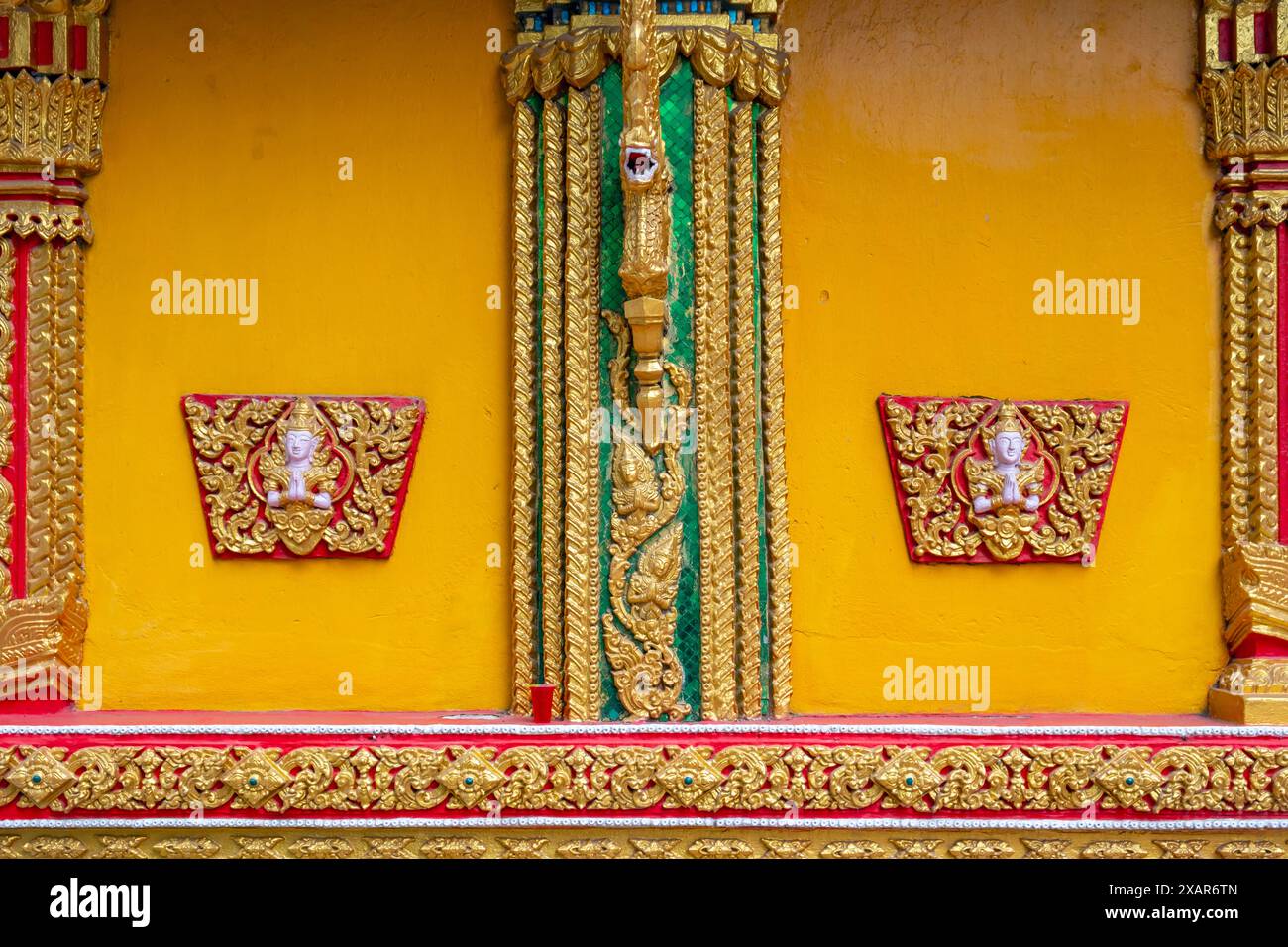 Architectural detail, Wat Si Muang temple, Vientiane, Laos Stock Photo ...