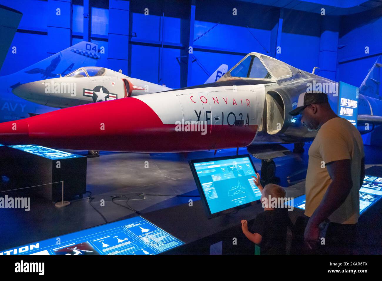 A YF-102A Delta Dagger jet fighter on display at the Sullenberger Aviation Museum in Charlotte ...