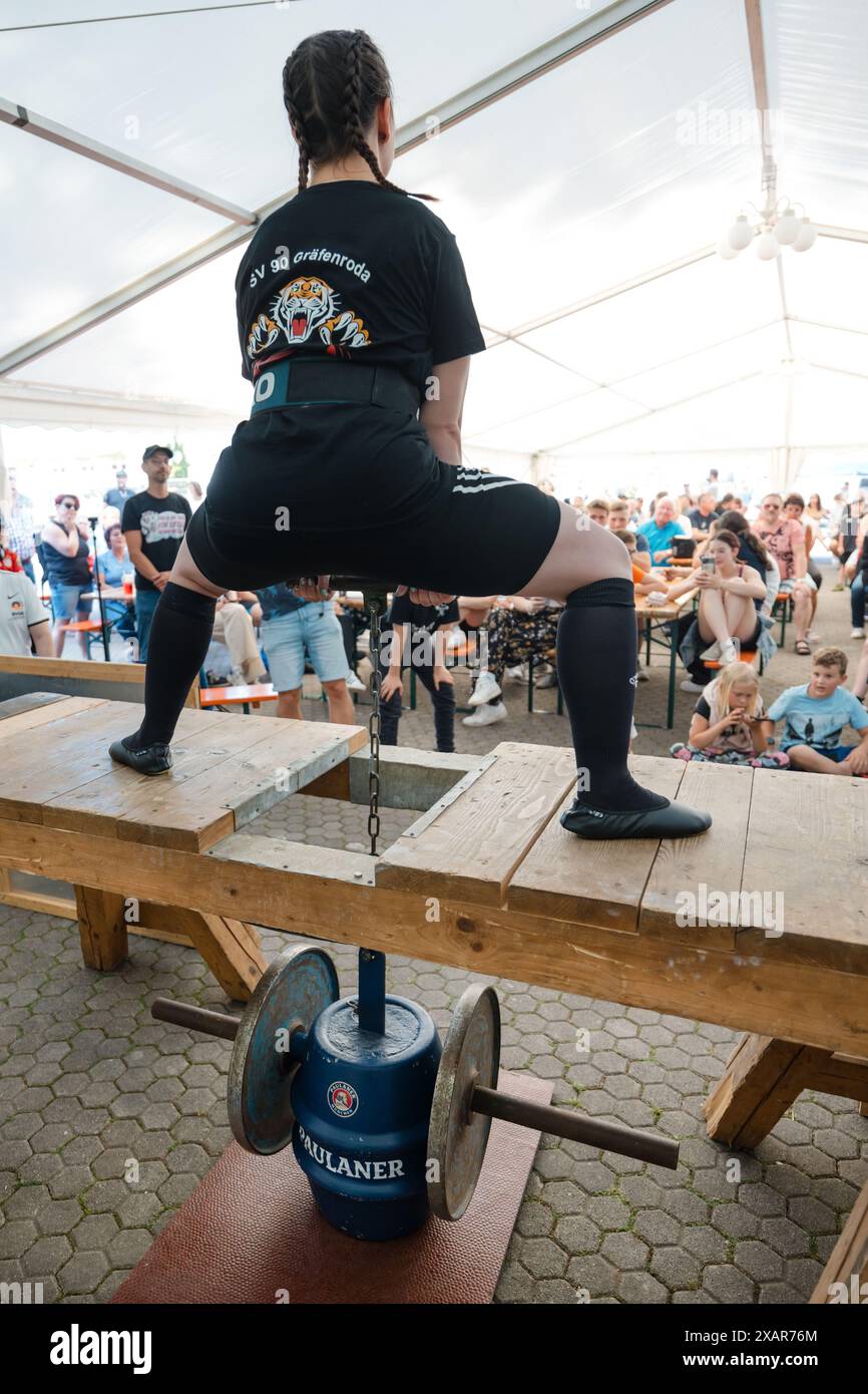 08 June 2024, Thuringia, Gräfenroda: Lydia Eschrich from SV 90 ...