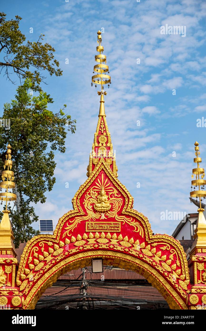 Architectural detail, Wat Mixai, Vientiane, Laos Stock Photo - Alamy