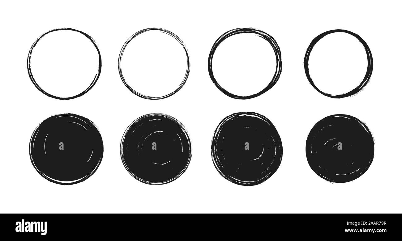 Brush stroke black circle with Japanese sun frame vector illustration ...