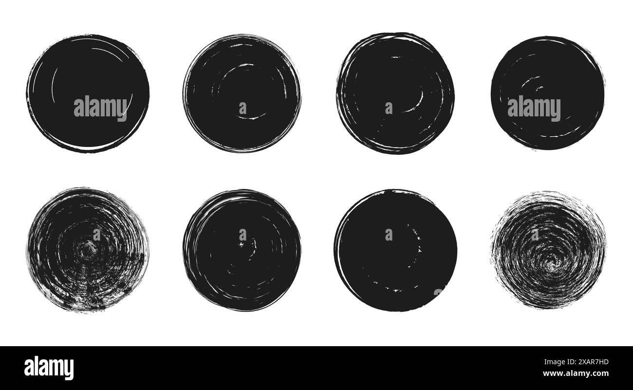 Brush stroke black circle with Japanese sun frame vector illustration ...