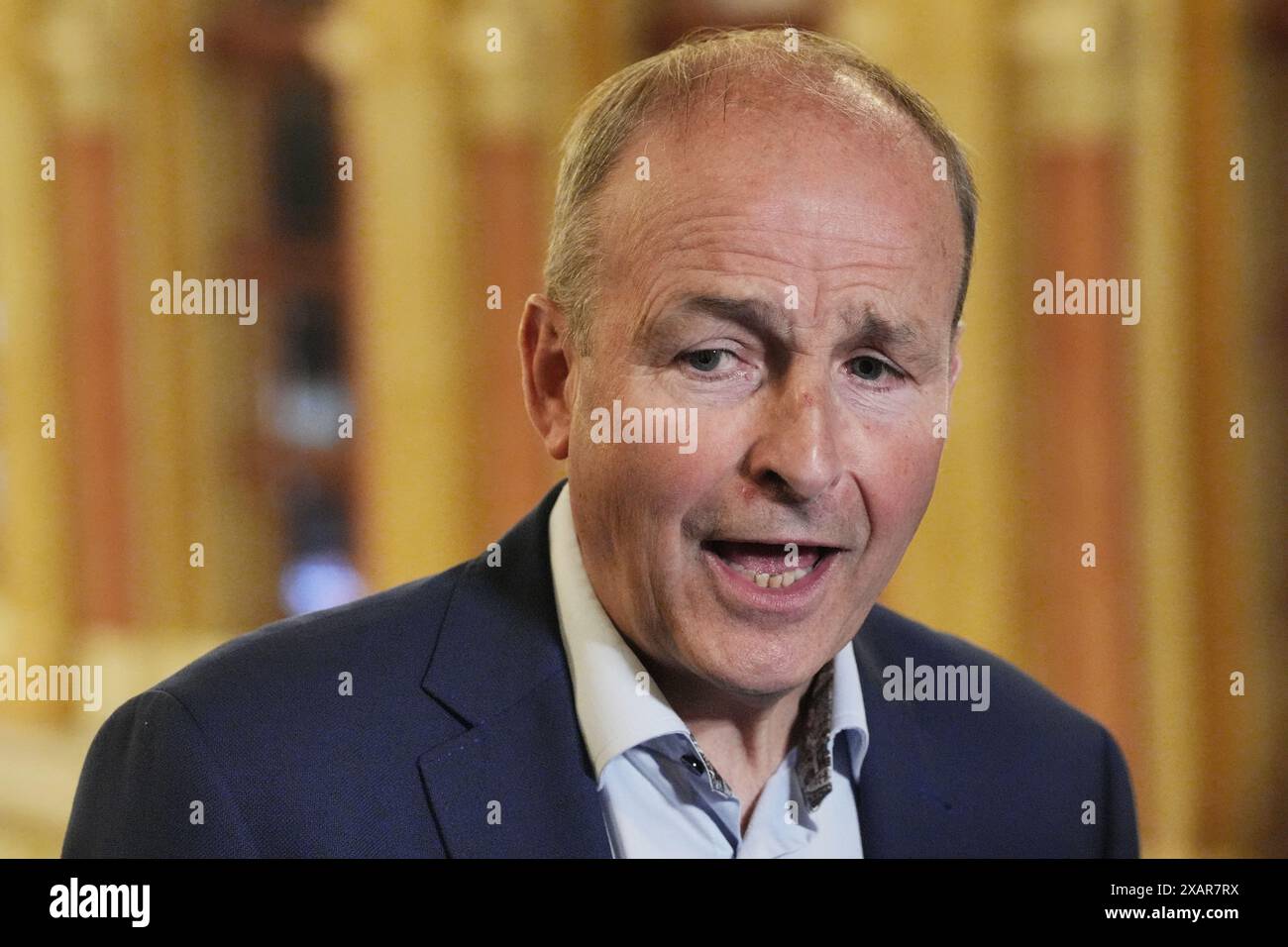 Tanaiste Micheal Martin speaks to the media at Cork City Hall in Cork ...