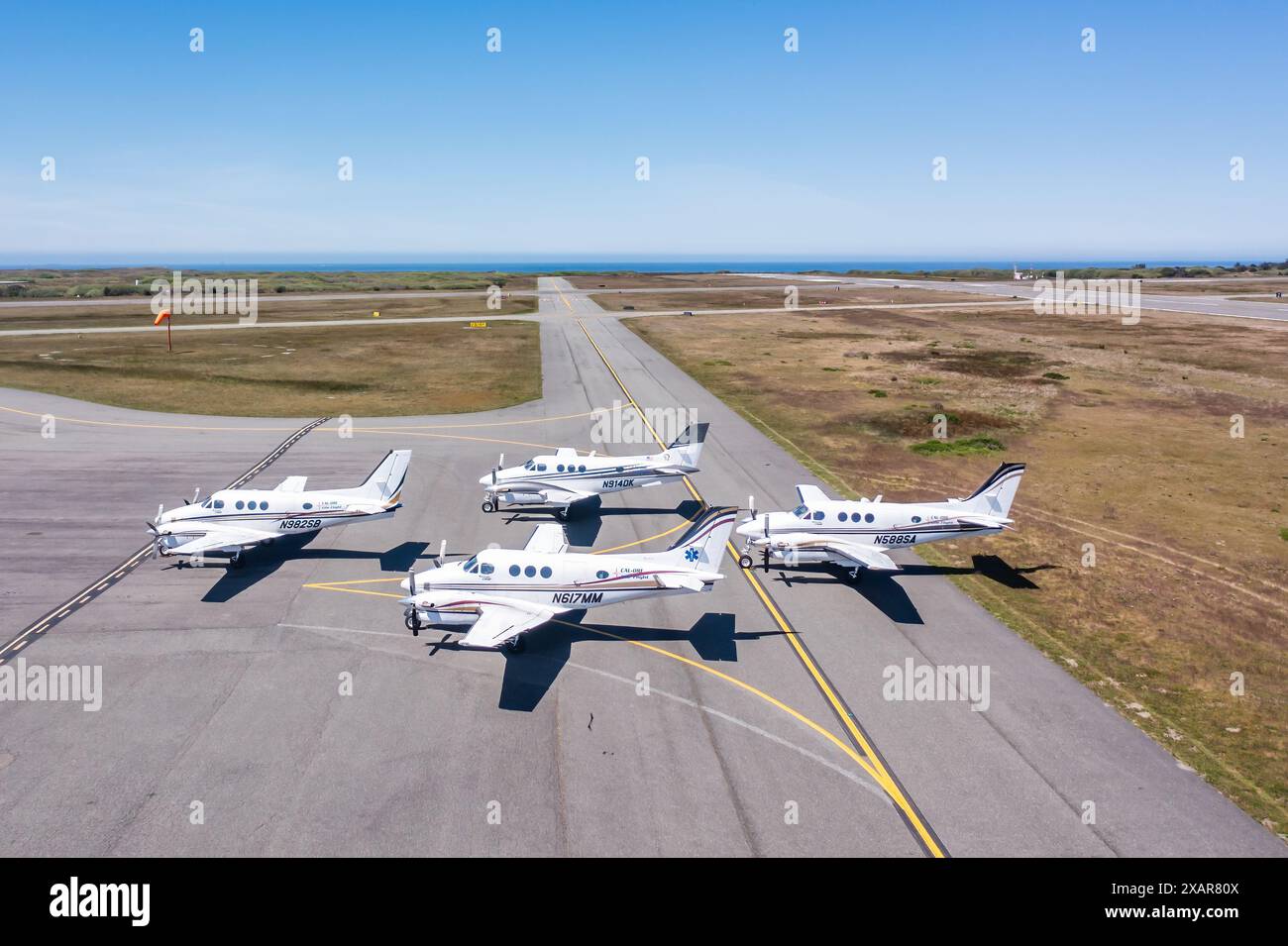 Cal-Ore Life Flight Fleet at Crescent City Airport Stock Photo - Alamy