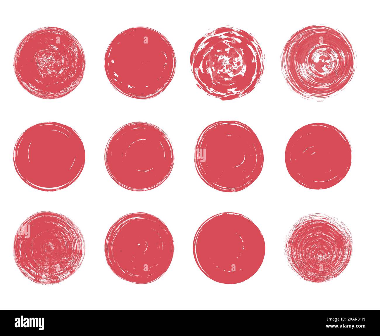 Brush stroke circle with Japanese sun frame vector illustration. Grunge ...