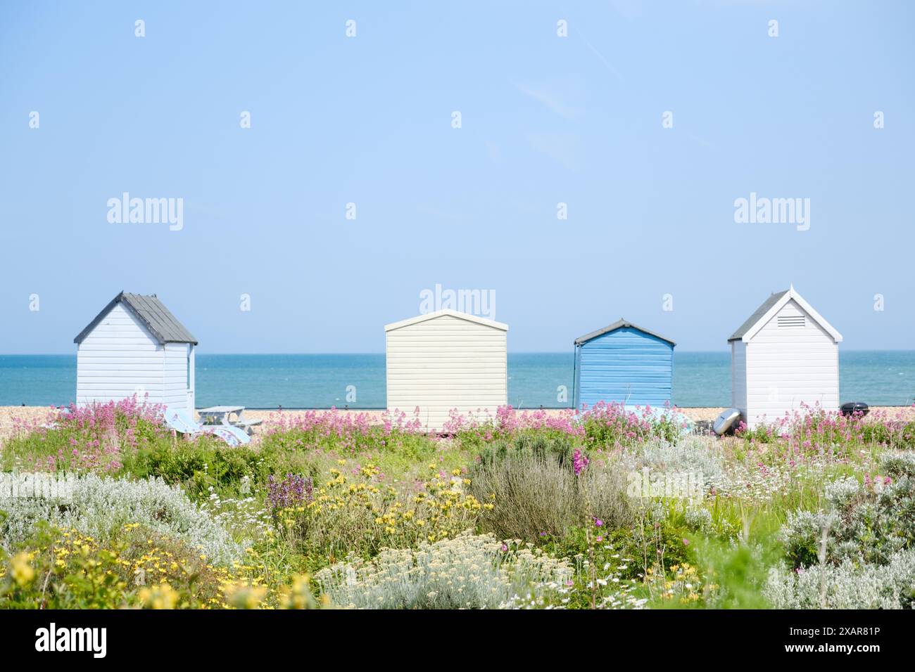 Beach Huts, Kingsdown Beach, Deal, Kent - Summer 2024 Stock Photo - Alamy