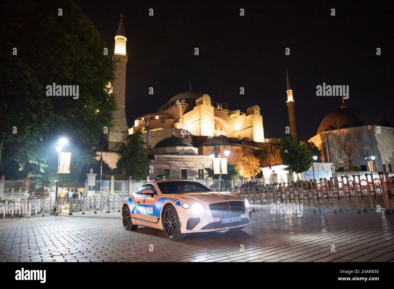 Turkish police Bugatti parked during Pro-Palestinian protests in front ...