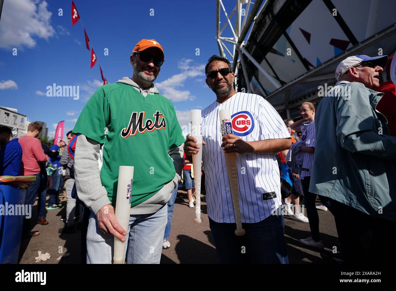 A general view of fans outside of the stadium on day one of the MLB ...