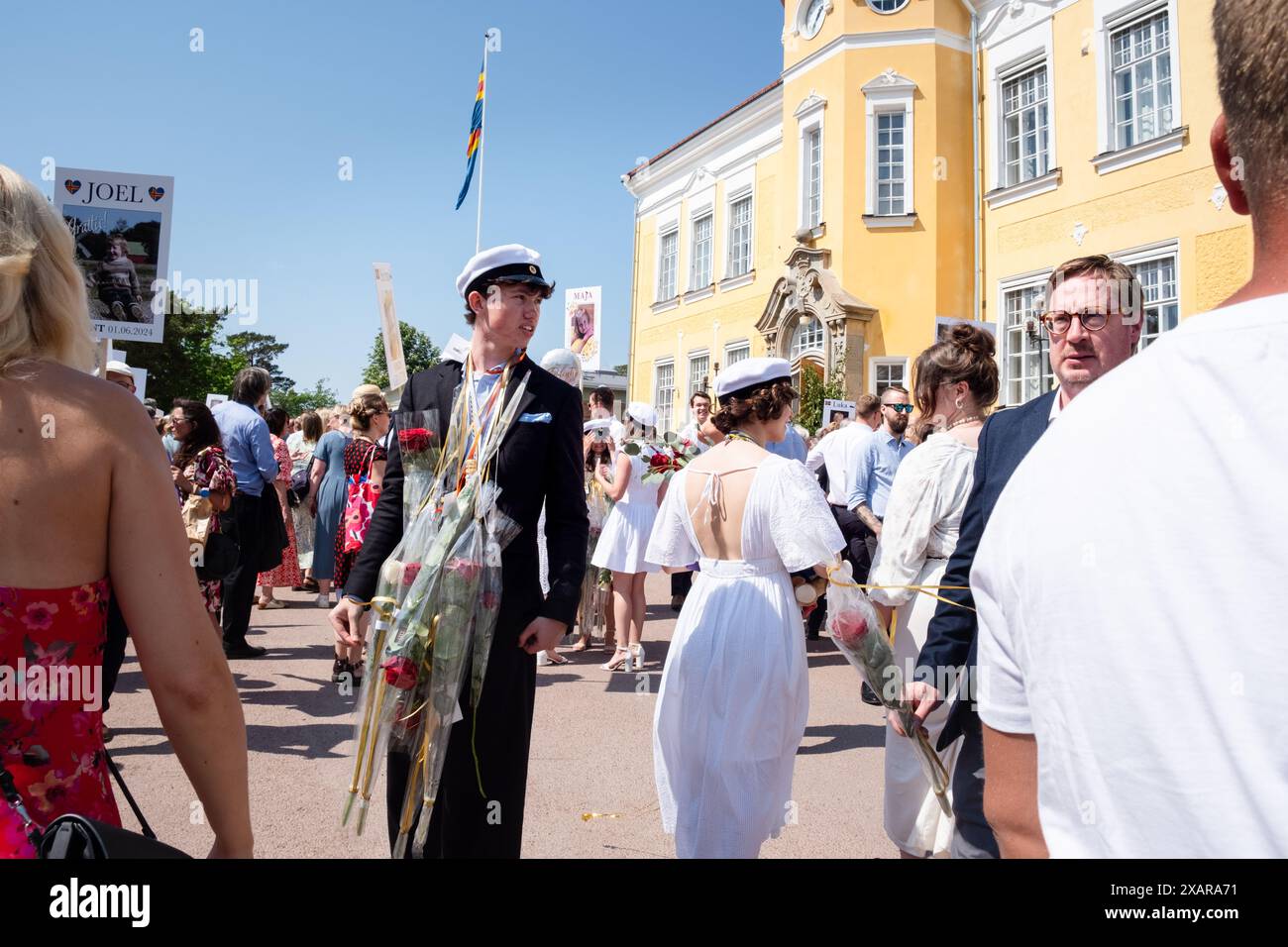 GRADUATION CELEBRATION, ÅLAND, FINLAND: A lost looking graduate with ...