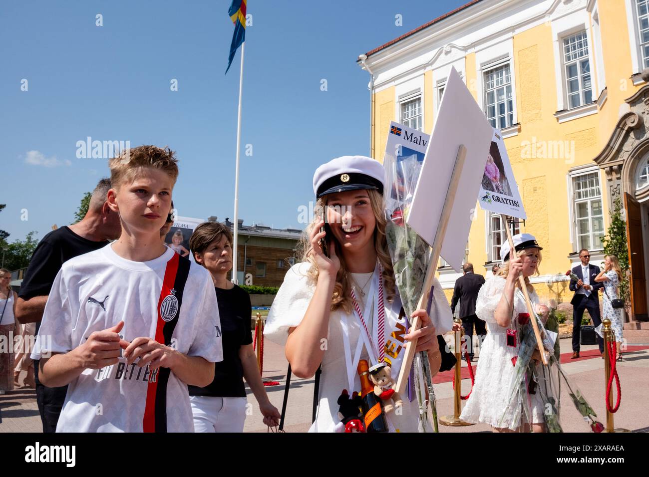 NEW GRADUATE on MOBILE PHONE, GRADUATION CELEBRATION, ÅLAND, FINLAND ...