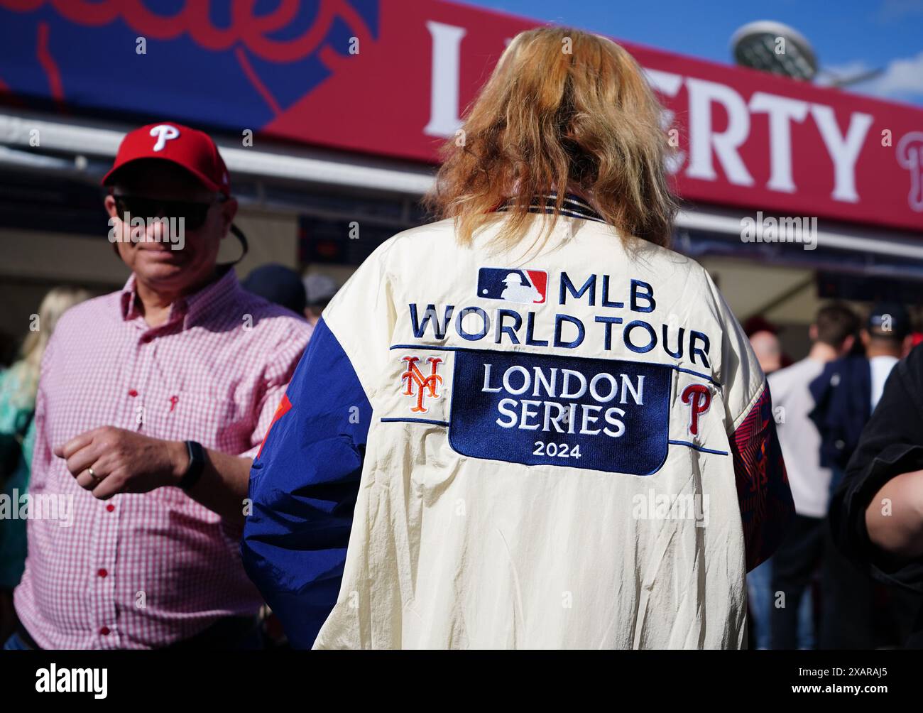 A general view of fans outside of the stadium on day one of the MLB ...