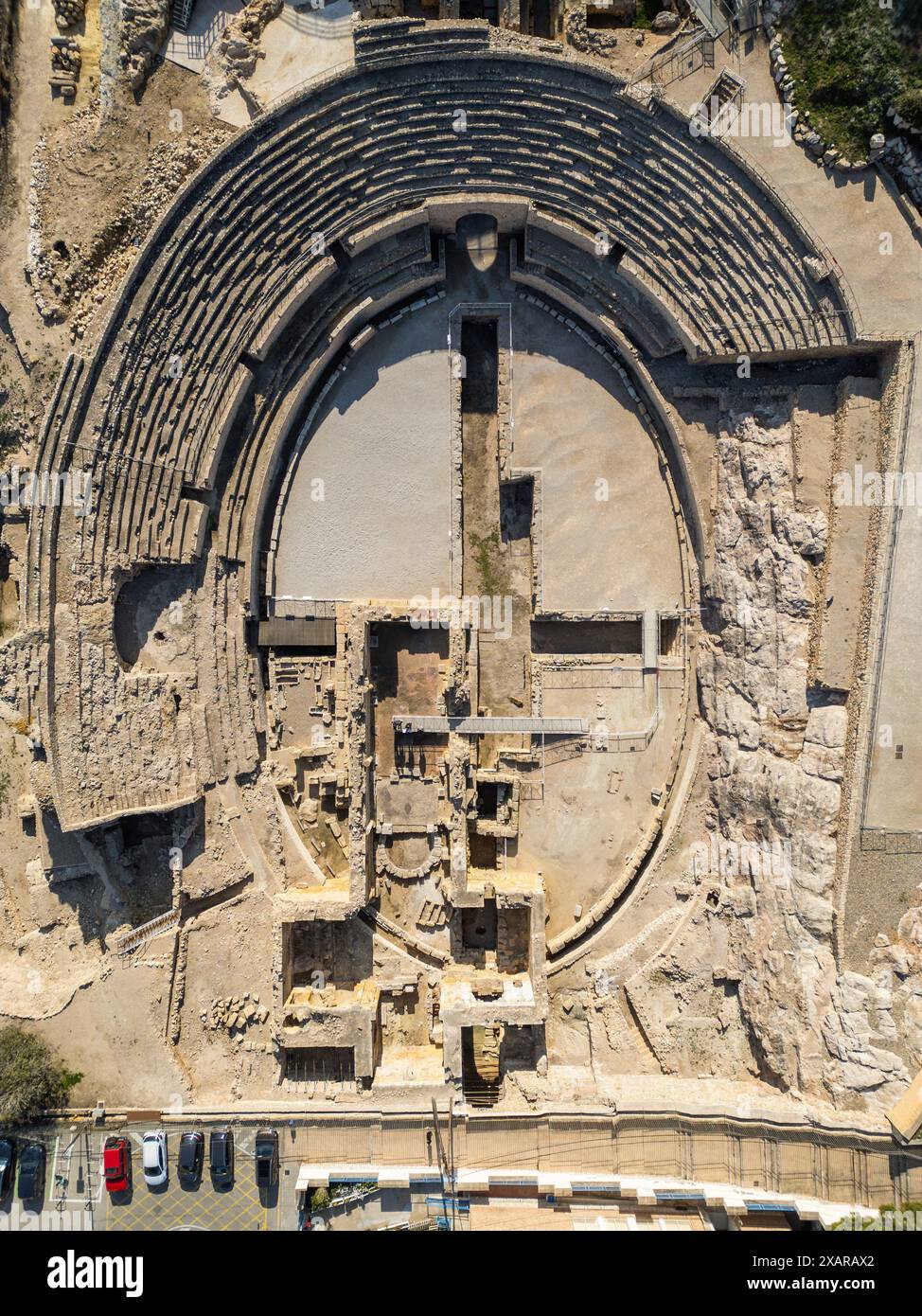 ancient Roman amphitheatre in Tarragona, Spain, old ruined coliseum ...