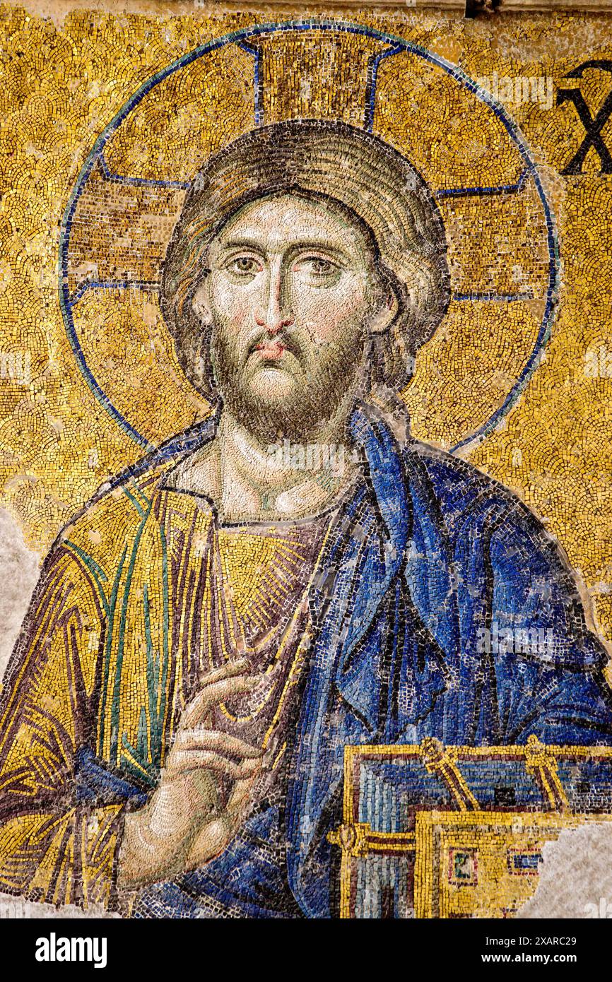 Mosaic of Jesus Christ.South Gallery. Saint Sophia, church of the holy ...