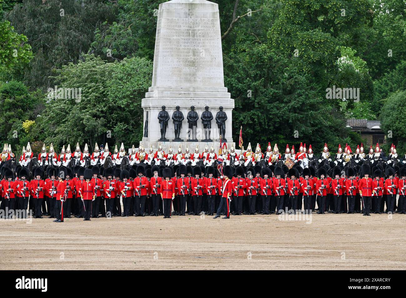 London, UK. 08th June, 2024. The Colour of the Irish Guards is ...