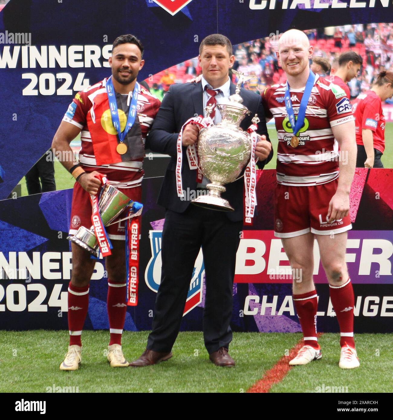 London, UK. 08th June, 2024. Man of the Match Bevan French, Wigan ...