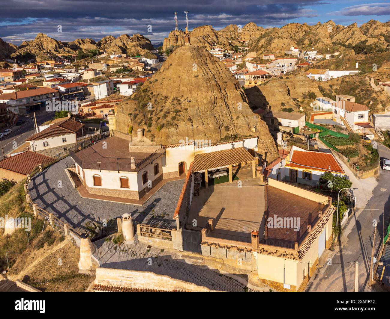 cave houses in the town of Purullena, Guadix region, Granada Geopark ...
