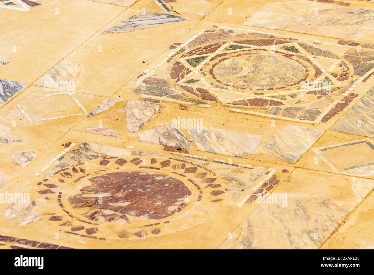 Roman pavement opus sectile, Italica, ancient Roman city, 206 BC ...