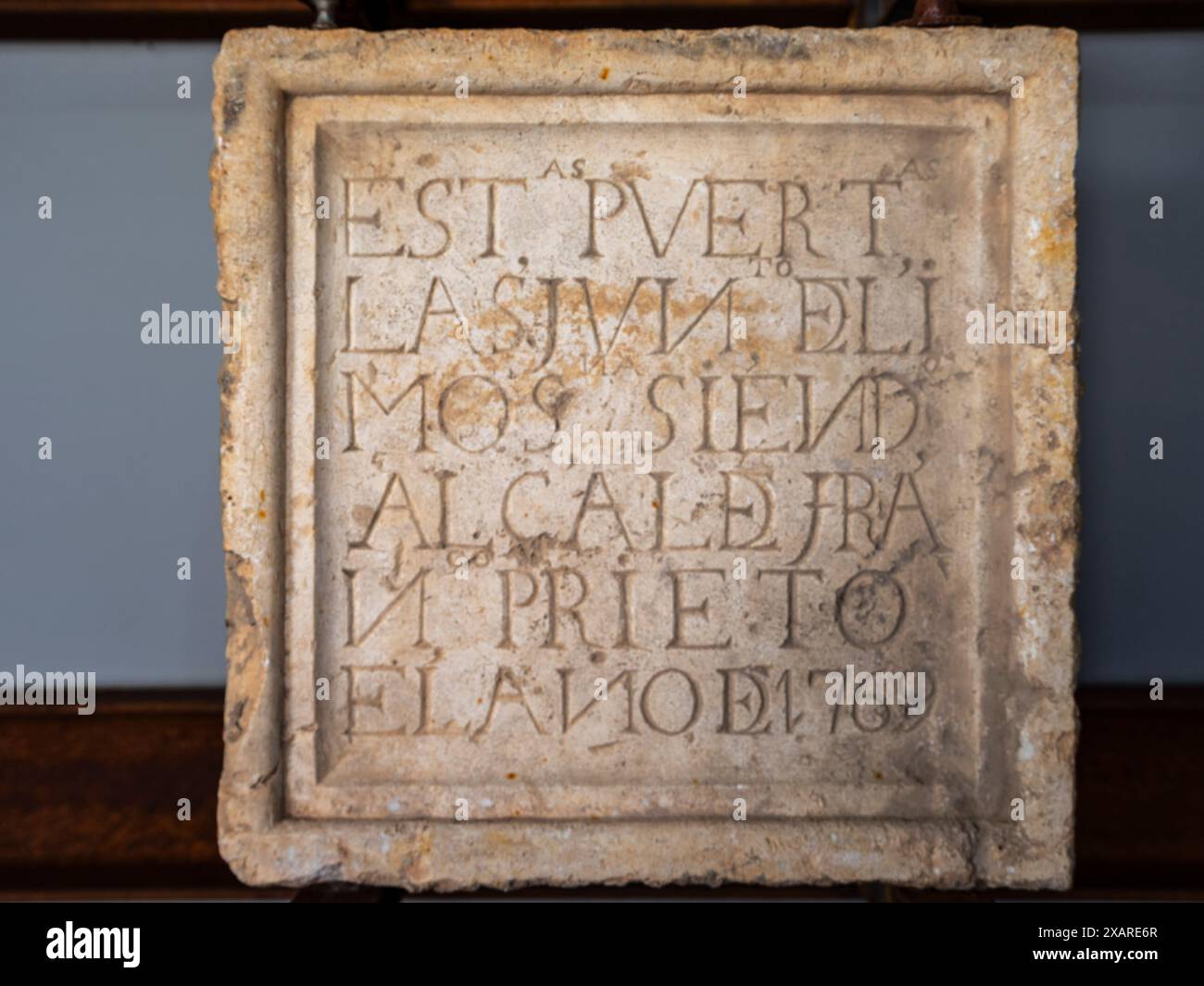 plaque commemorating the inauguration of the parish of Gilena, 18th ...