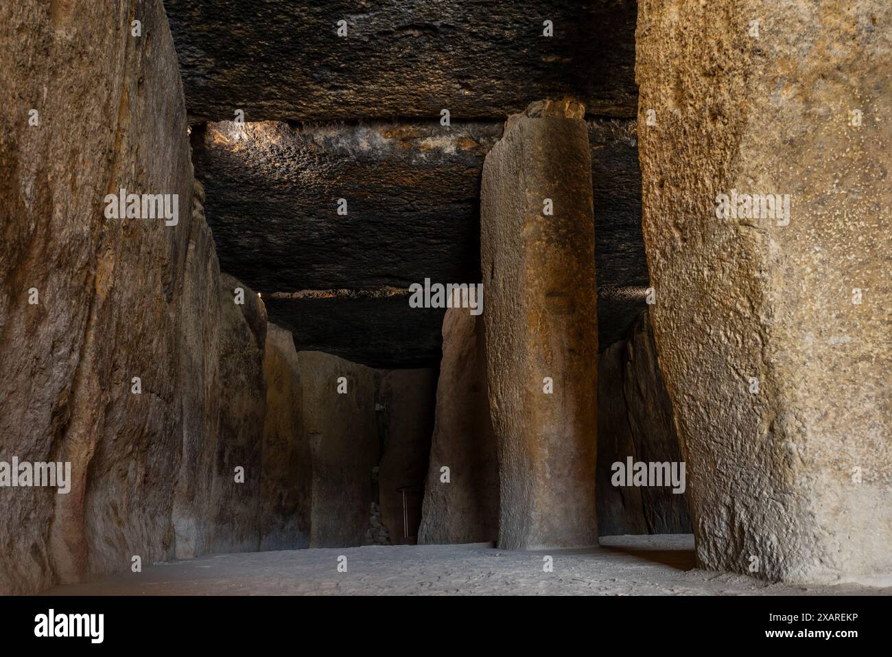 dolmen of Menga, 5,500 years BC, Antequera, Málaga, Andalusia, Spain ...