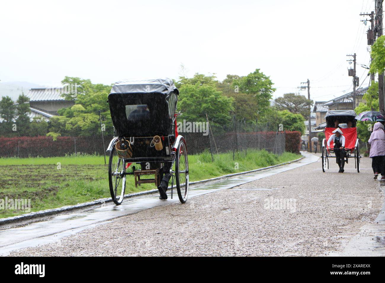 Pulled rickshaw in Arashiyama, Kyoto, Japan Stock Photo - Alamy