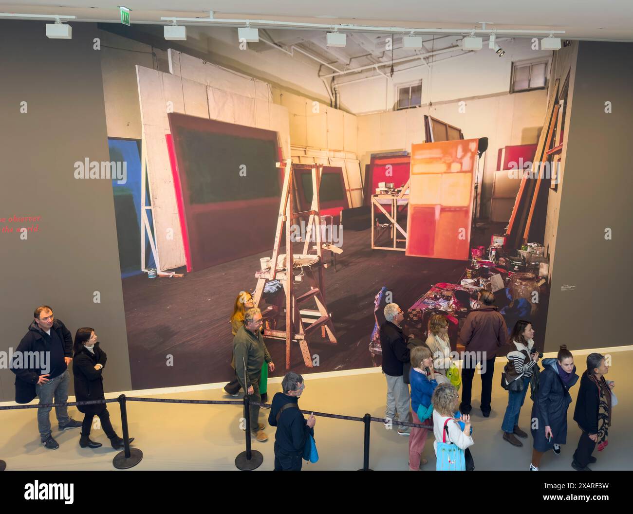 Visitors to the Mark Rothko exhibit at the Foundation Louis Vuitton in ...