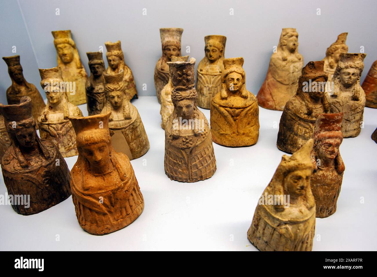 Punic statuettes,representing the goddess Tanit.Archaeological museum ...
