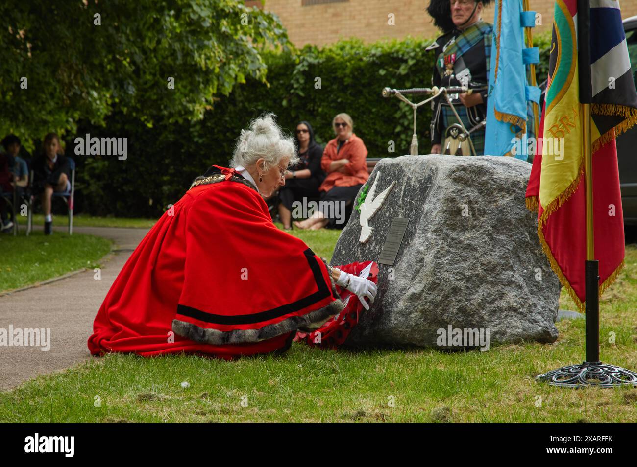 The Mayor of Hythe, Councillor Penny Graham laying a wreath at the ...