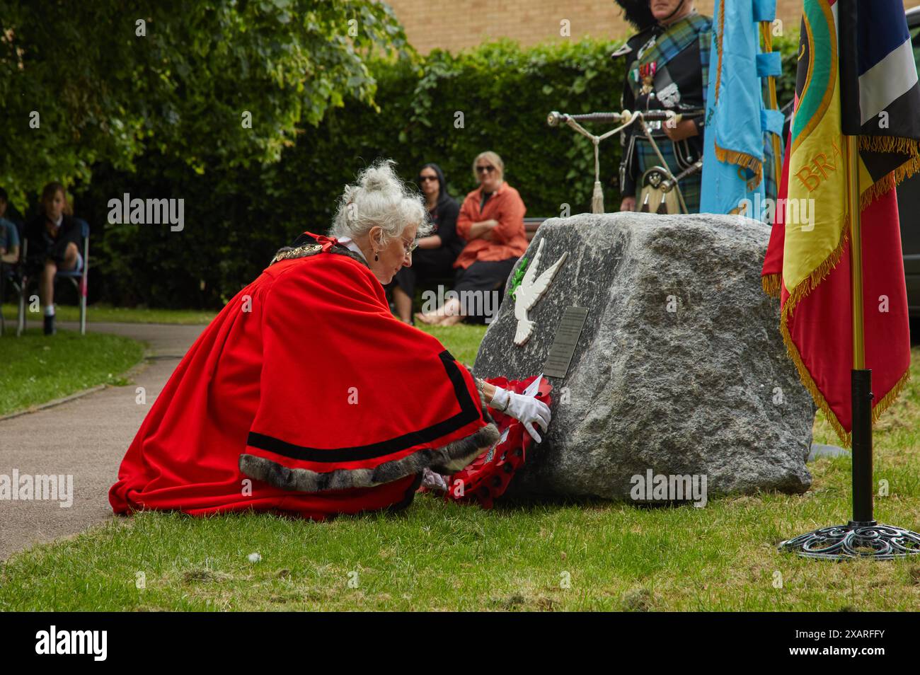 The Mayor of Hythe, Councillor Penny Graham laying a wreath at the ...