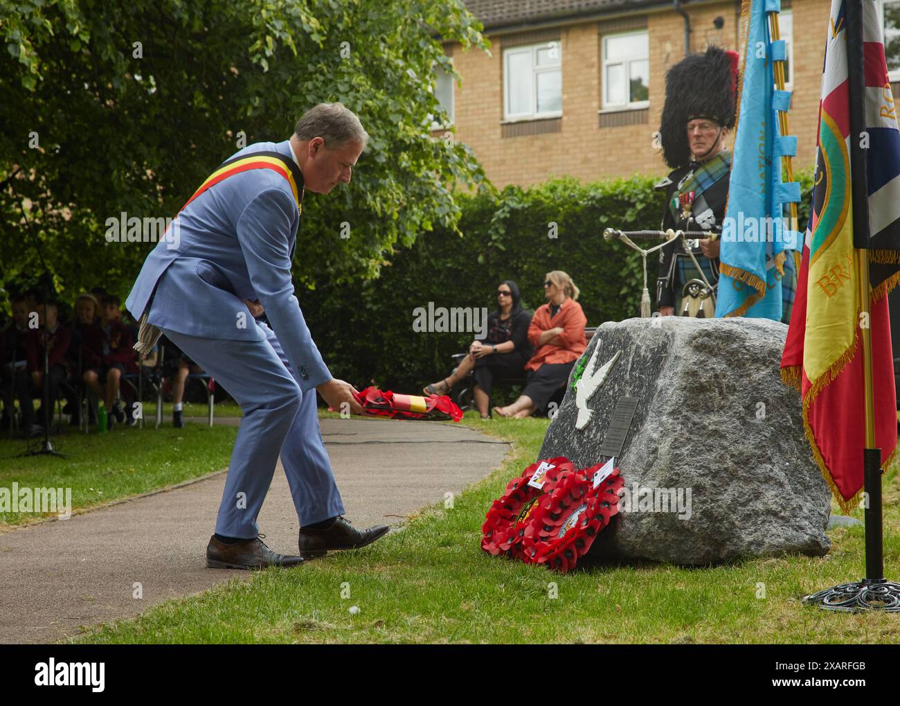 The Mayor of Poperinge, Christof Dejaeger, laying a wreath at the ...