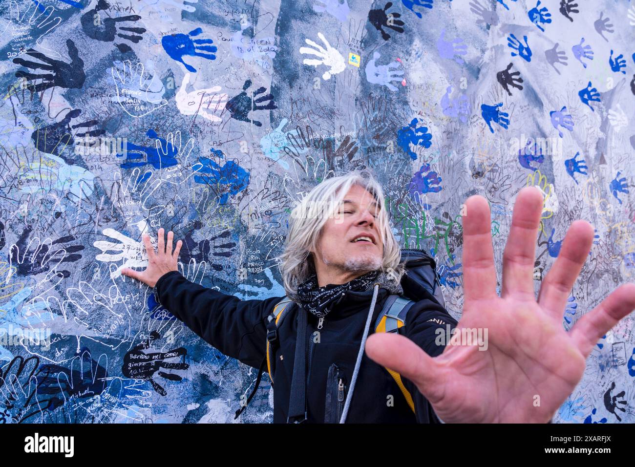 Blue Hands,Berlin Wall - Berliner Mauer-, Berlin, Germany, Europe Stock ...