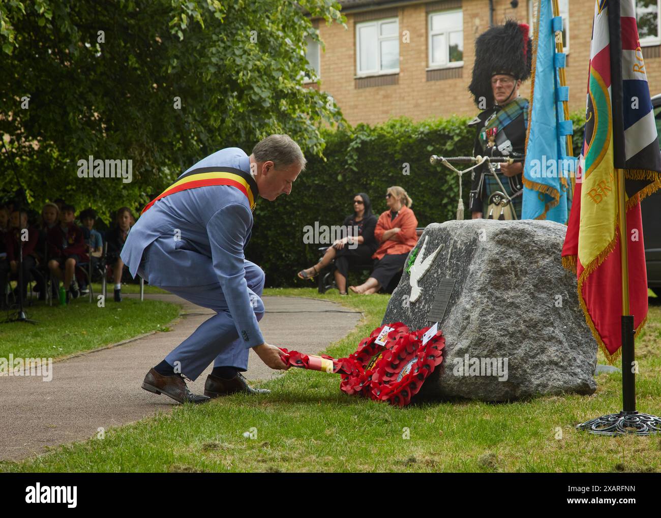 The Mayor of Poperinge, Christof Dejaeger, laying a wreath at the ...