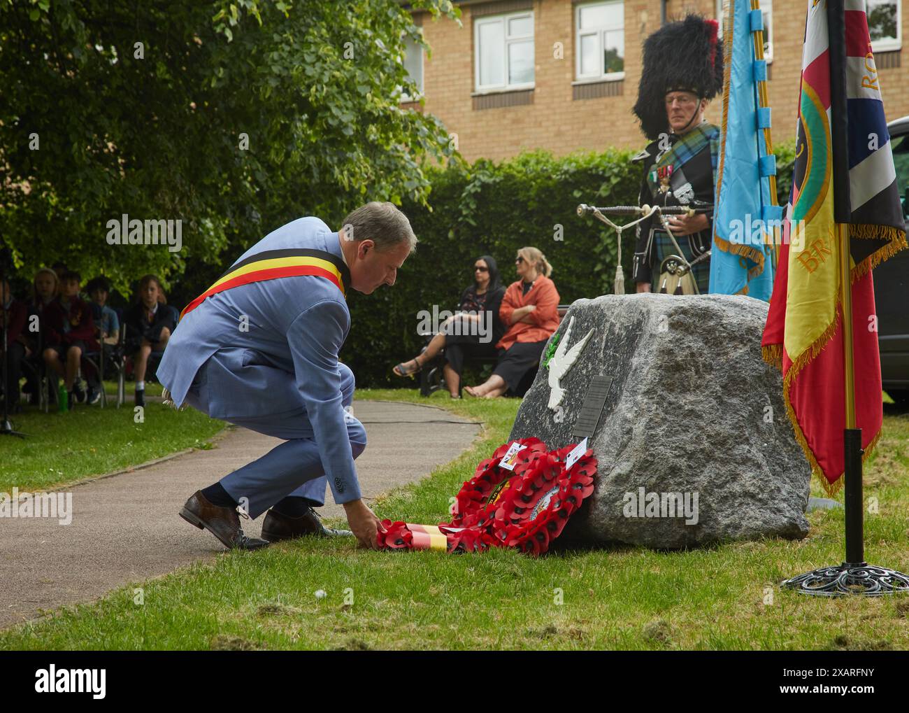 The Mayor of Poperinge, Christof Dejaeger, laying a wreath at the ...