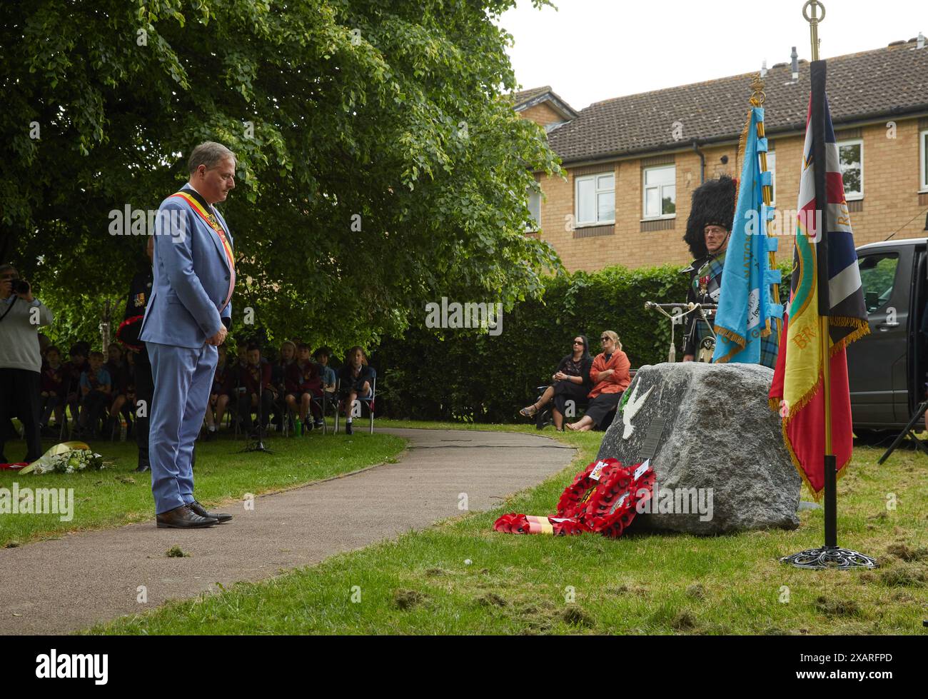 The Mayor of Poperinge, Christof Dejaeger, laying a wreath at the ...
