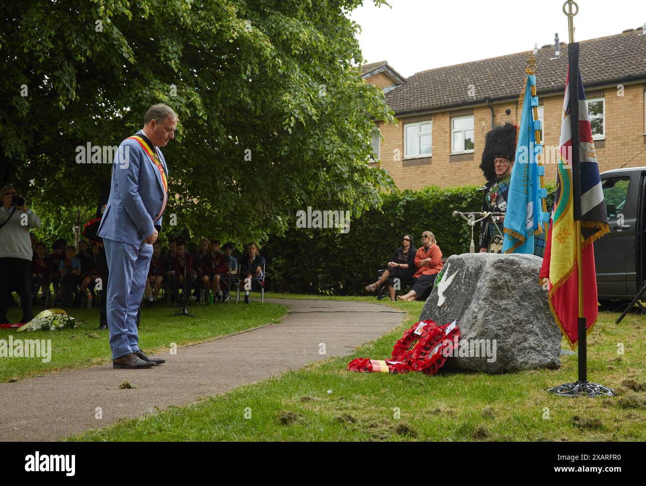 The Mayor of Poperinge, Christof Dejaeger, laying a wreath at the ...