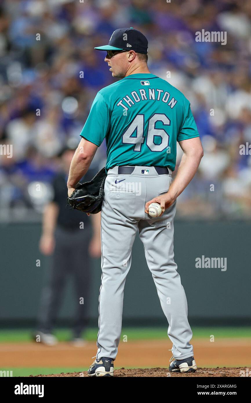 Kansas City, MO, USA. 7th June, 2024. Seattle Mariners pitcher Trent ...
